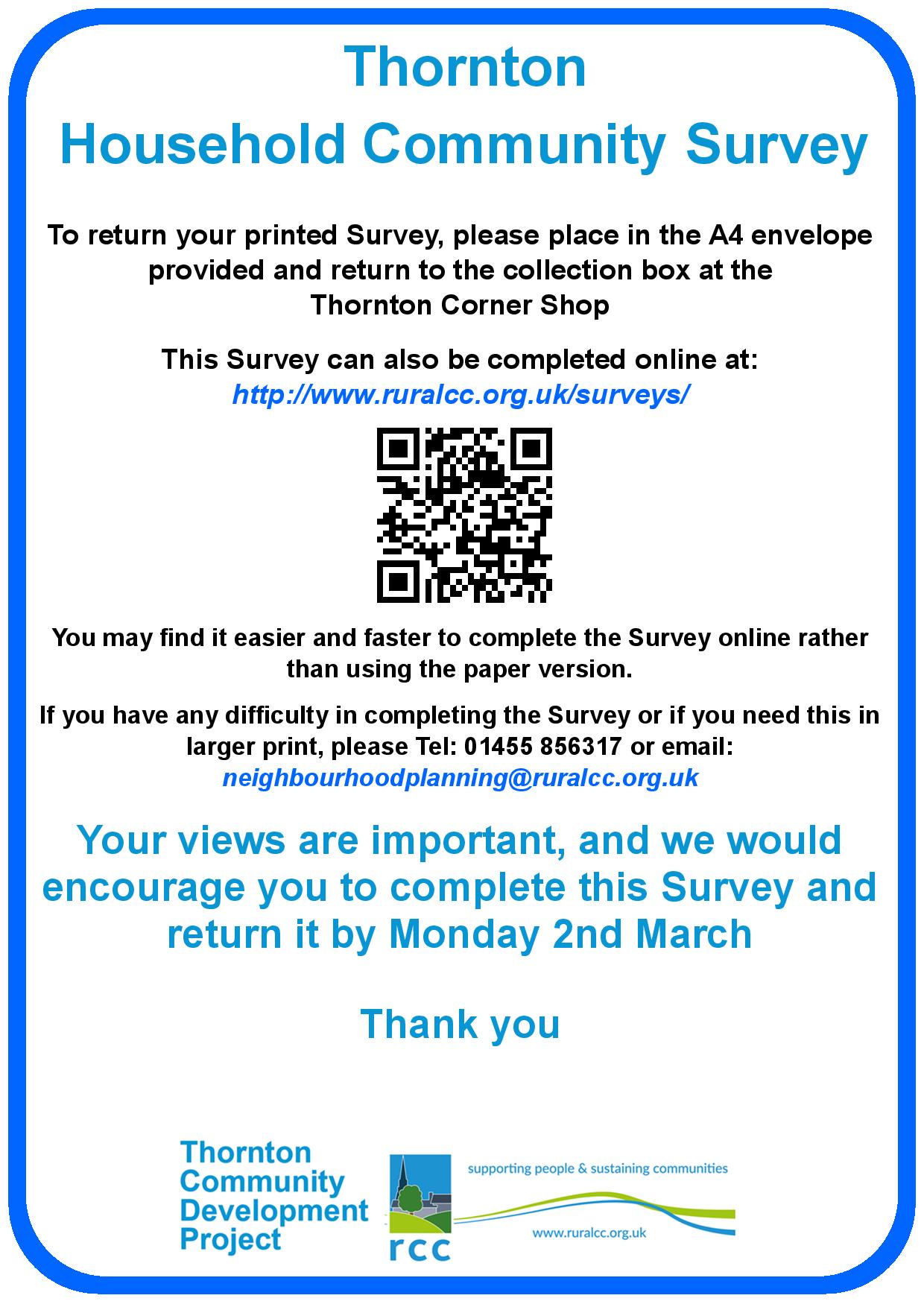 Thornton Community Development Project – Survey by Ruralcc – Thornton