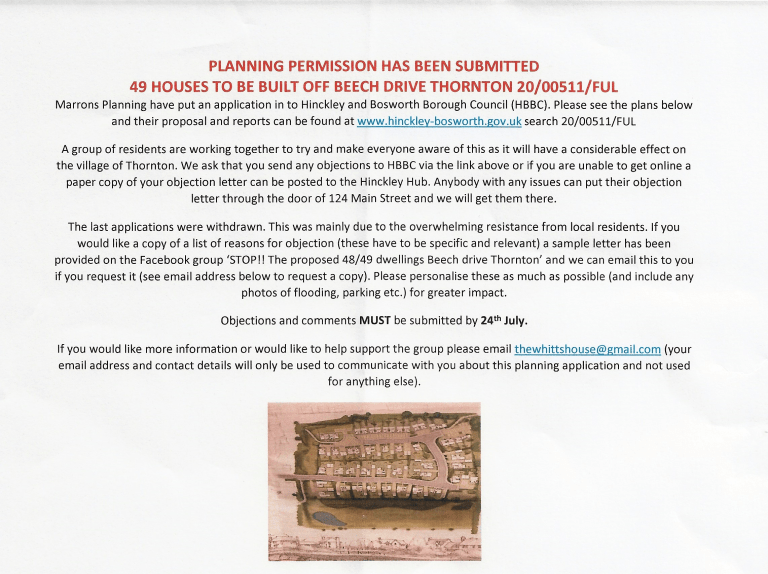Planning Permission Submitted re Beech Dr, Thornton – Thornton