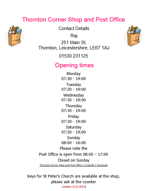 Thornton Corner Shop and Post Office – Thornton