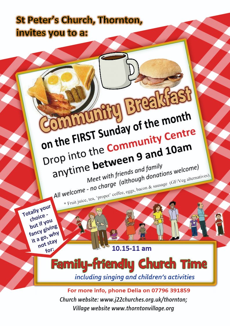 Community Breakfast ~ Thornton Community Centre – Thornton