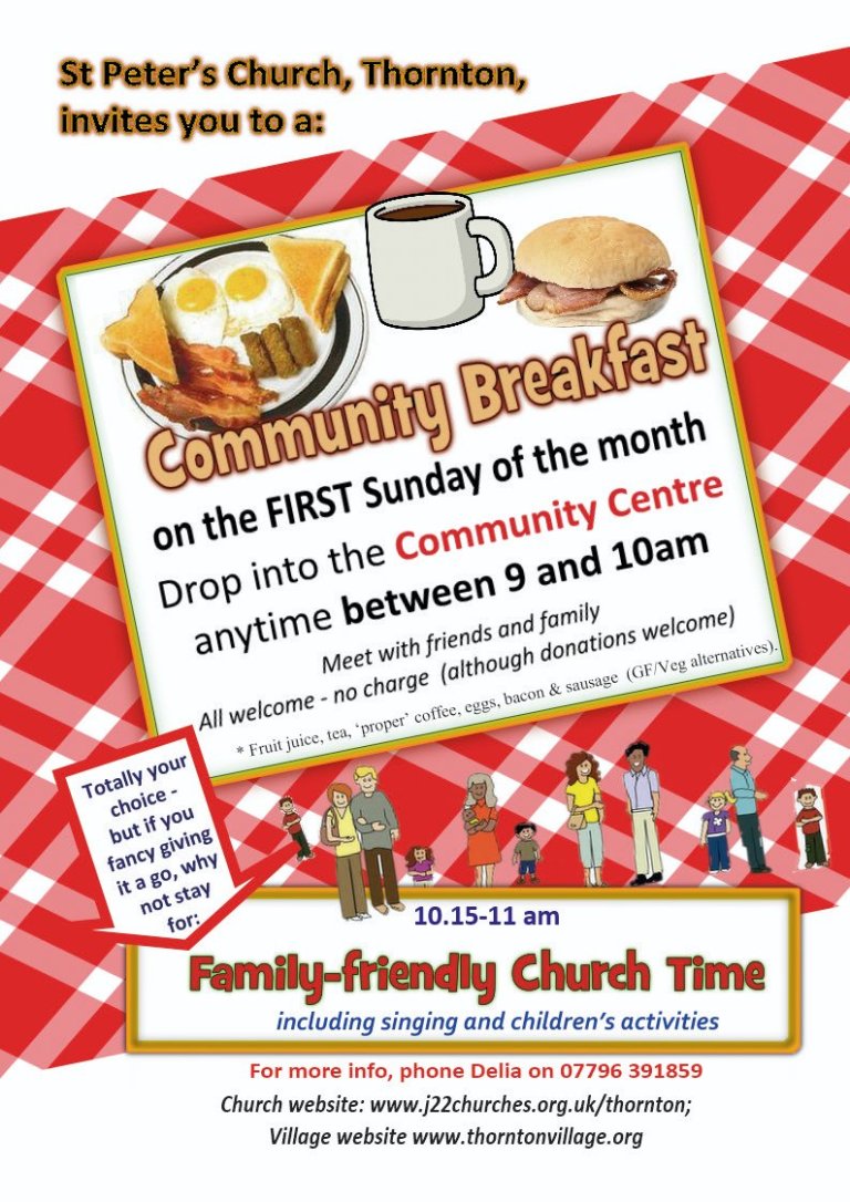 Community Breakfast ~ Thornton Community Centre – Thornton