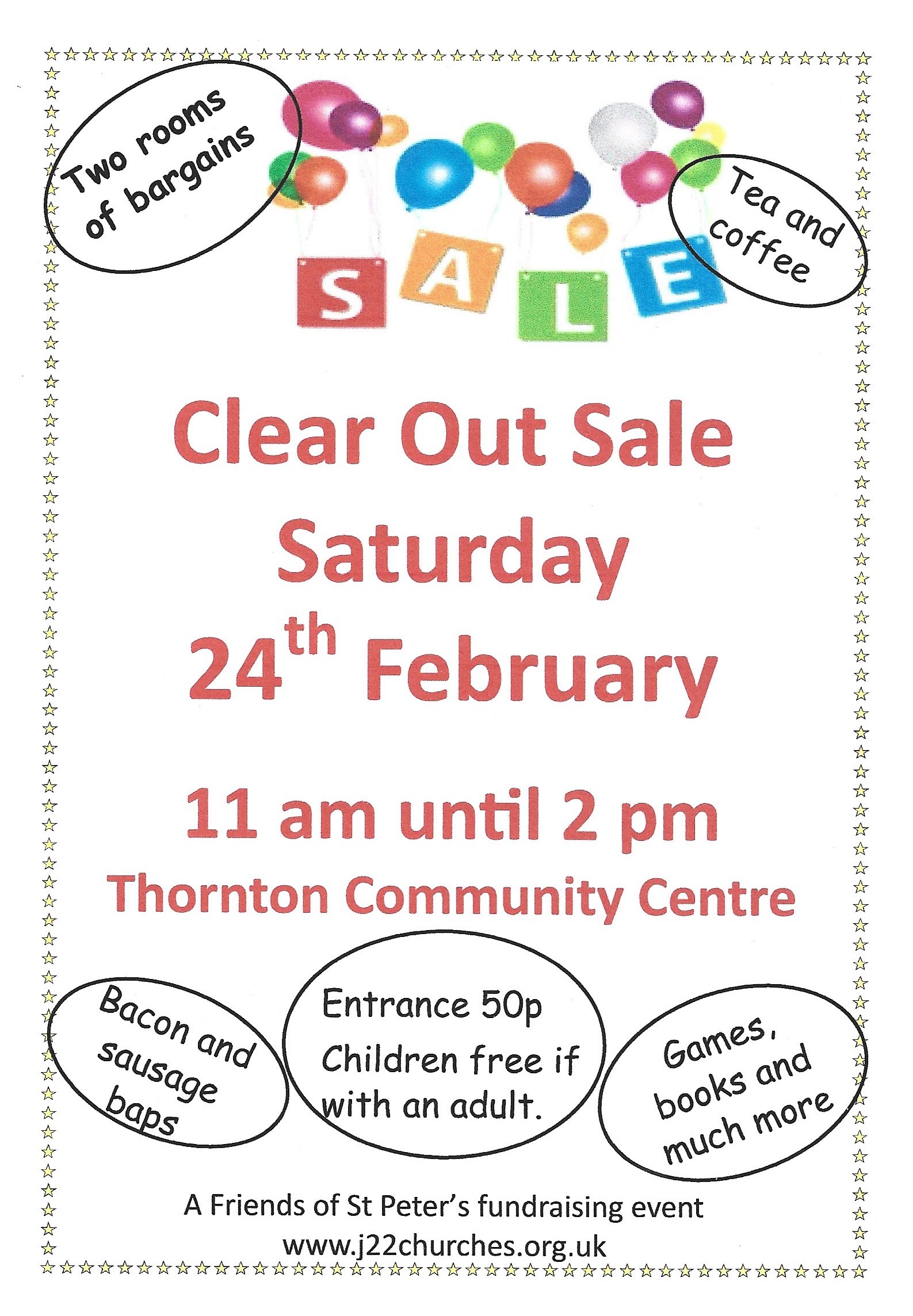 Clear Out Sale – Saturday 24th February – Thornton Community Centre ...