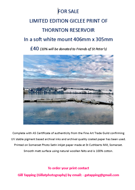 Limited edition prints – Thornton Reservoir – Thornton