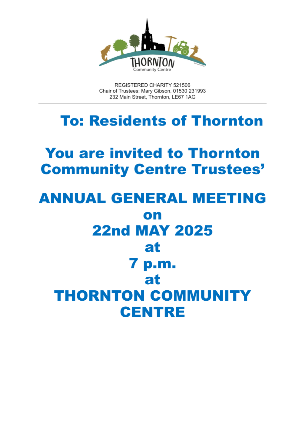 Thornton Community Centre Trustees’s AGM – Thornton