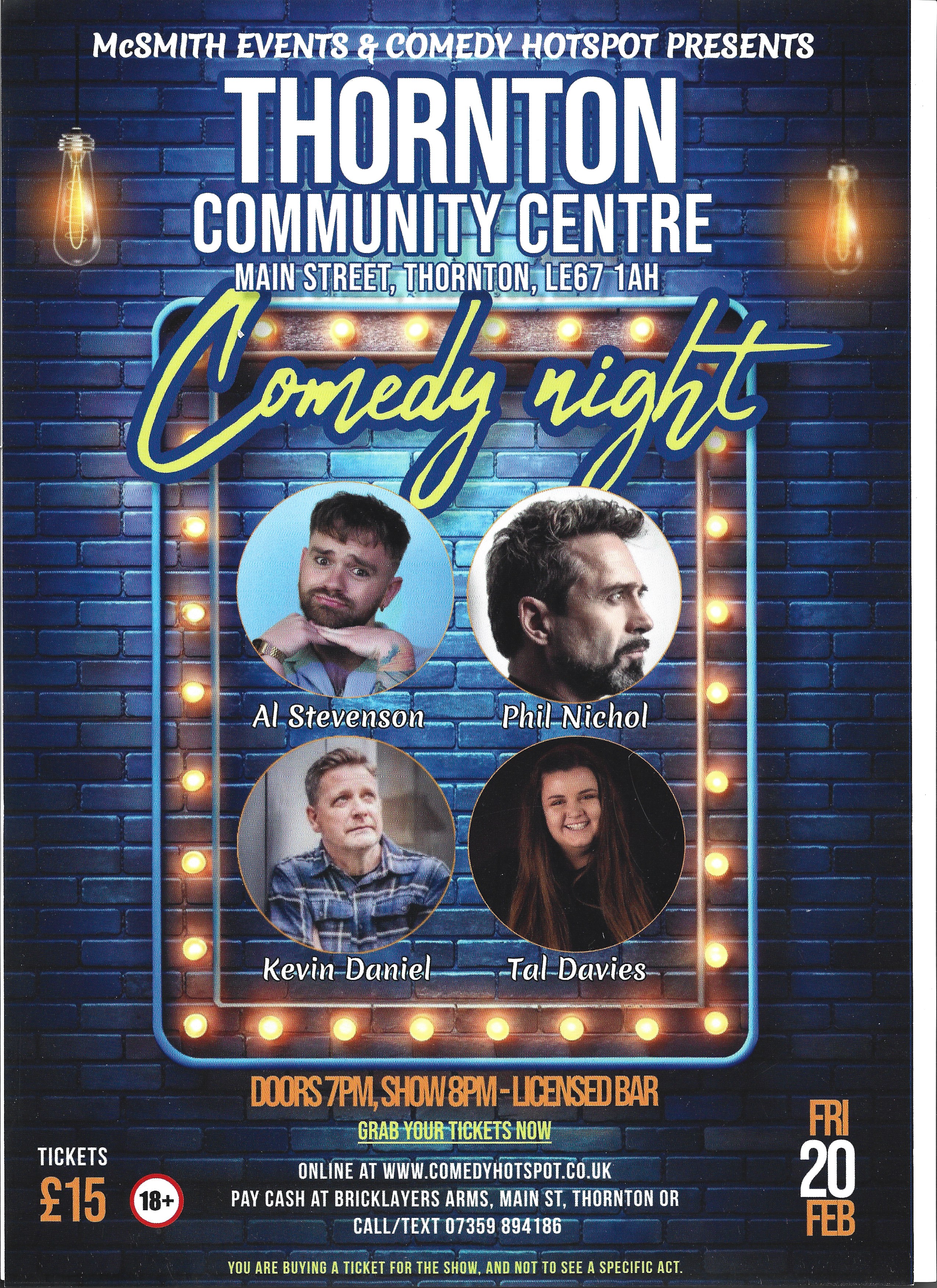 Comedy Night – Thornton Community Centre – Thornton